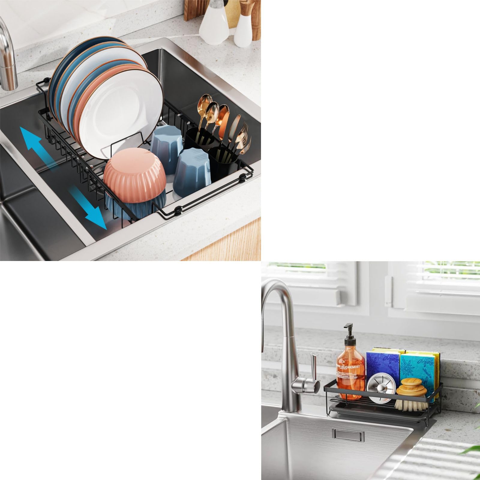 Amazon.com - iSPECLE 2 in Set Dish Drying Rack and Sink Caddy ...