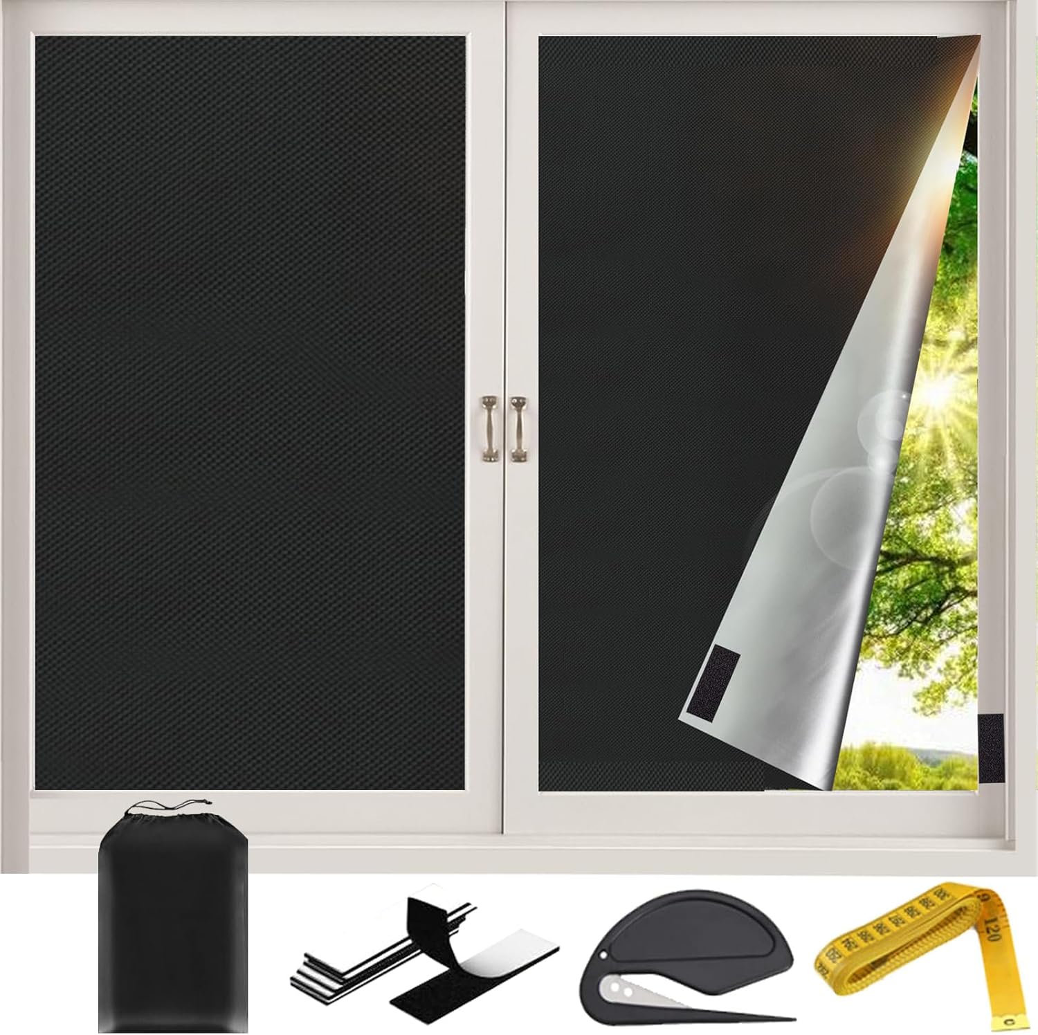 Amazon.com: Dicunoy Blackout Blinds Shades, 118"x57" Portable Large ...