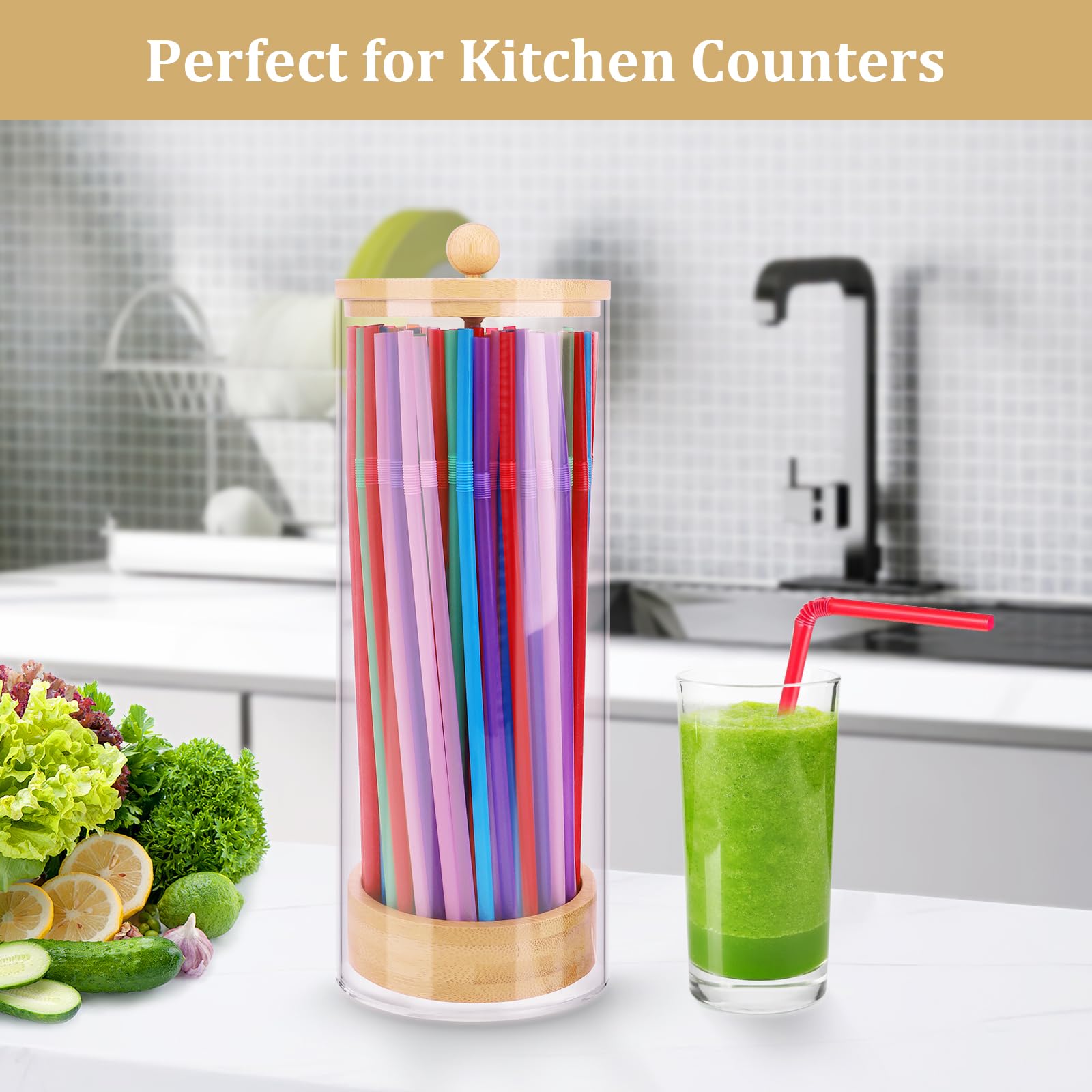 Snapklik.com : JYPS 10-Inch Acrylic Straw Dispenser