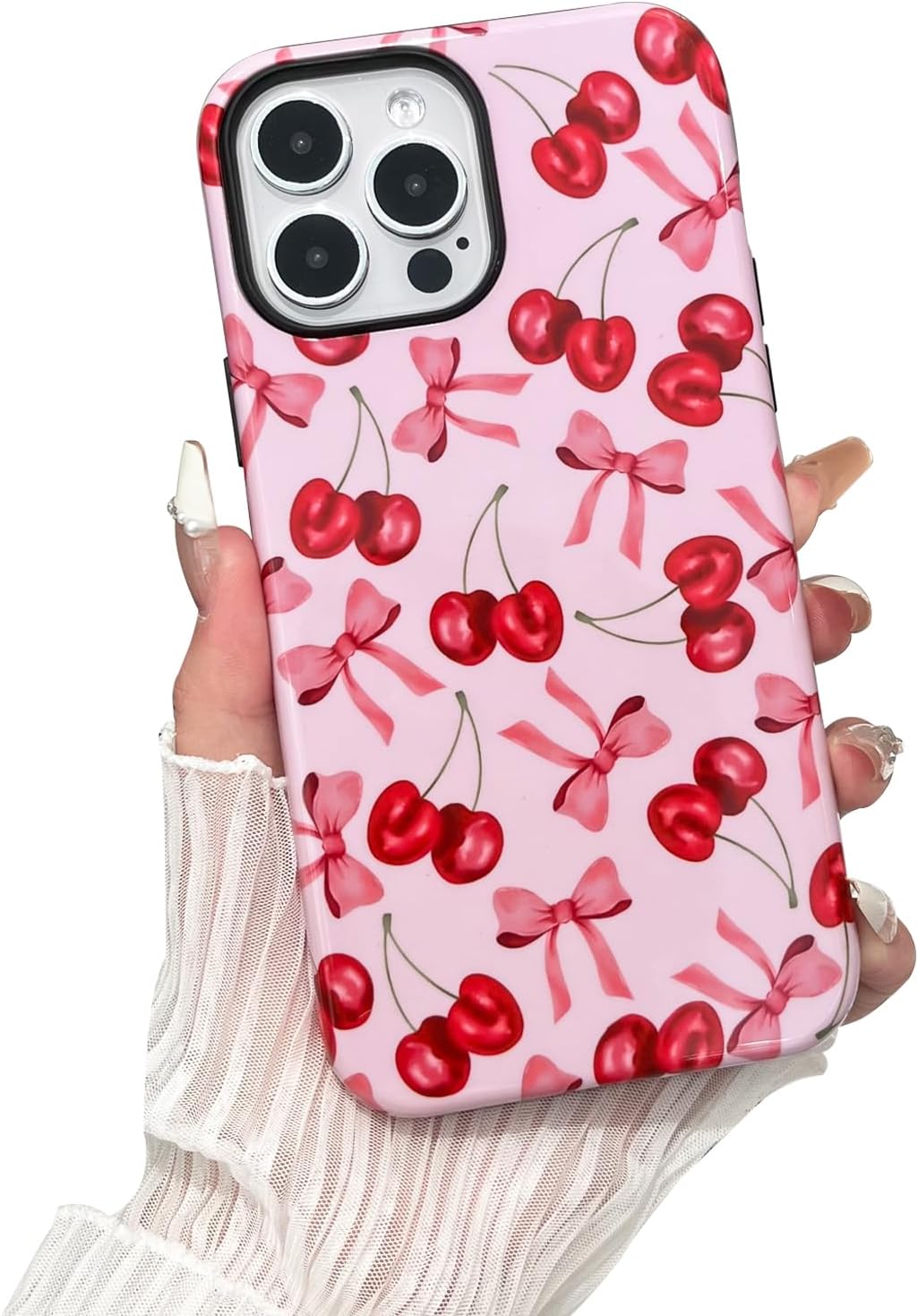 Amazon.com: iPhone 13 Aesthetic Pink Ribbons and Bows in Watercolor ...