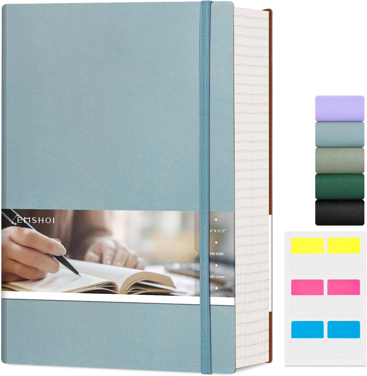 EMSHOI 400 Pages Notebook A4-100gsm Lined Journal Thick Notepad, Extra ...