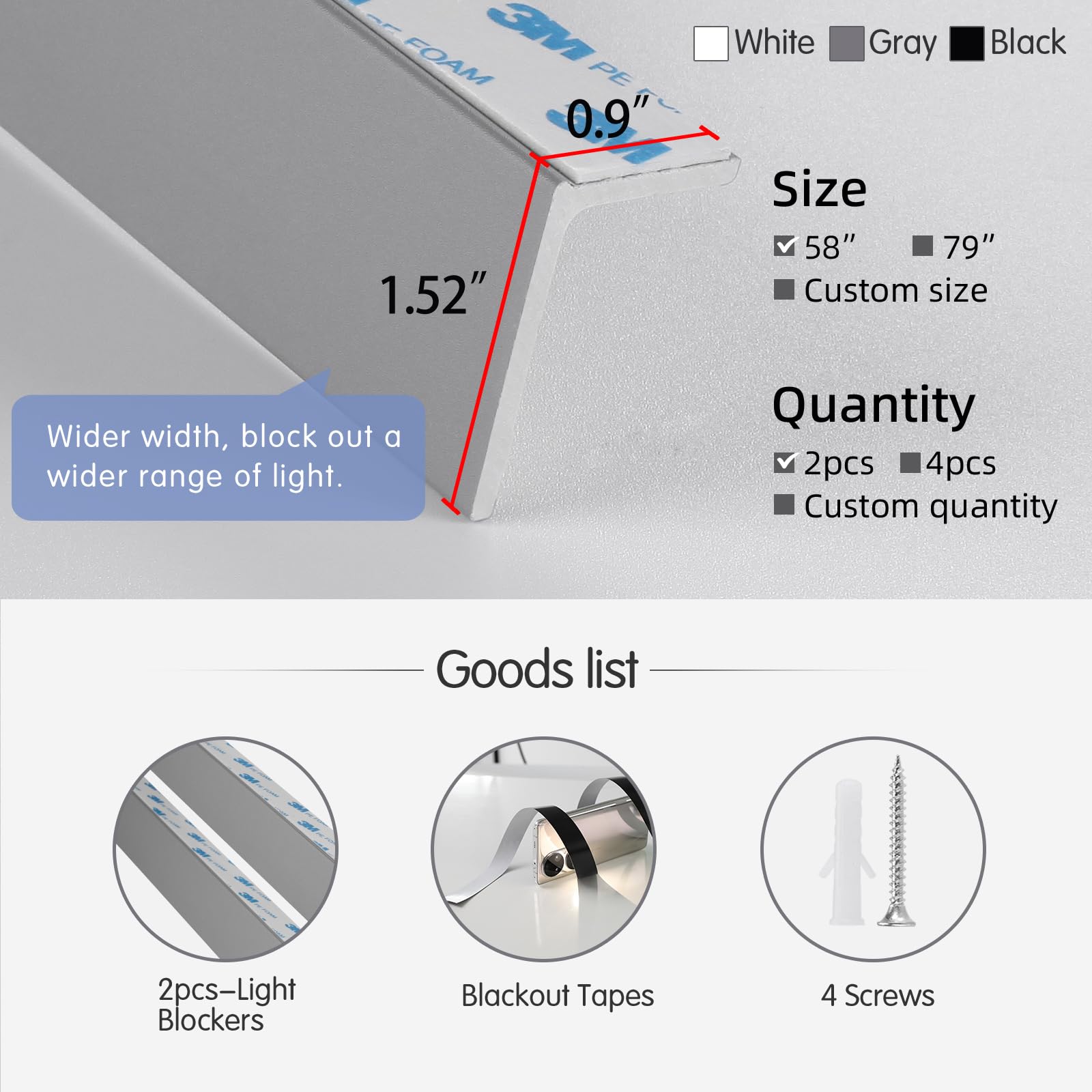 Snapklik.com : ZSTARR PVC Light Blockers Blackout Light Blocking Strips ...