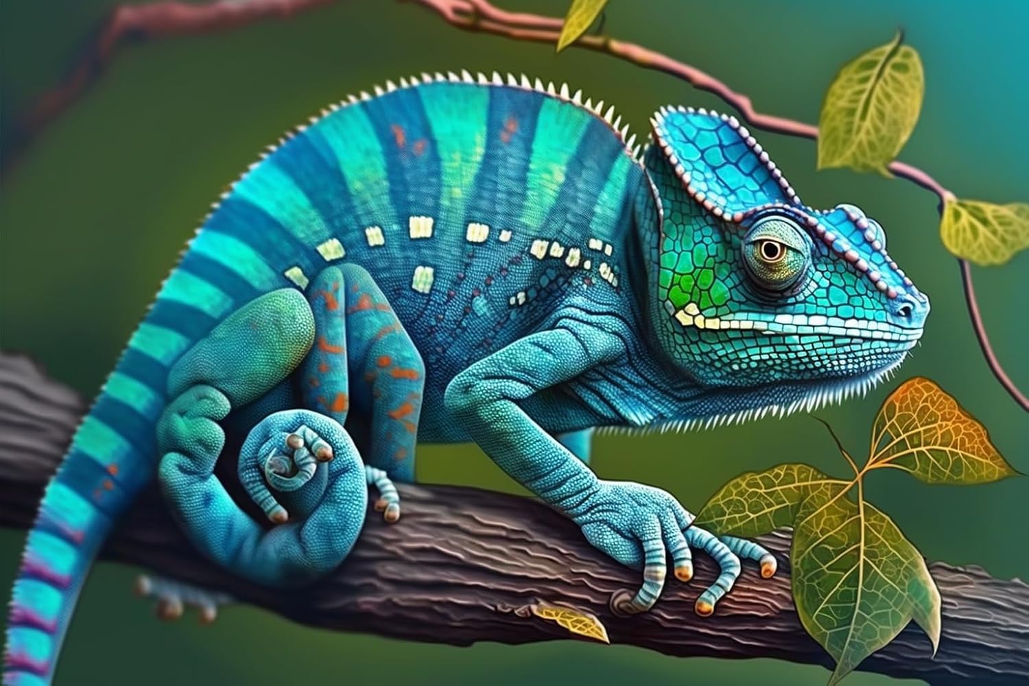 Amazon.com: RMSGOZO 8 X 12 Inch Cyan Chameleon Diamond Painting Kits ...