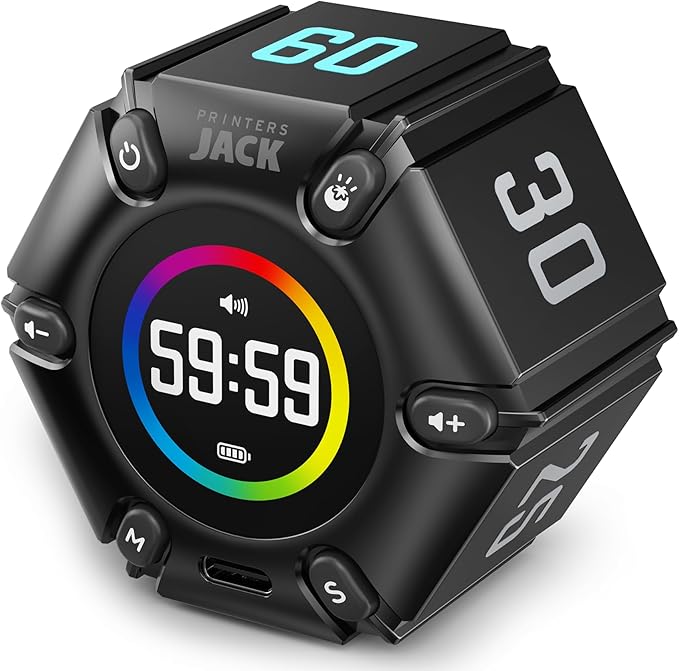 Amazon.com: Jack Pomodoro Timer - Productivity Cube, Visual Focus Timer, Mute & Vibration ...