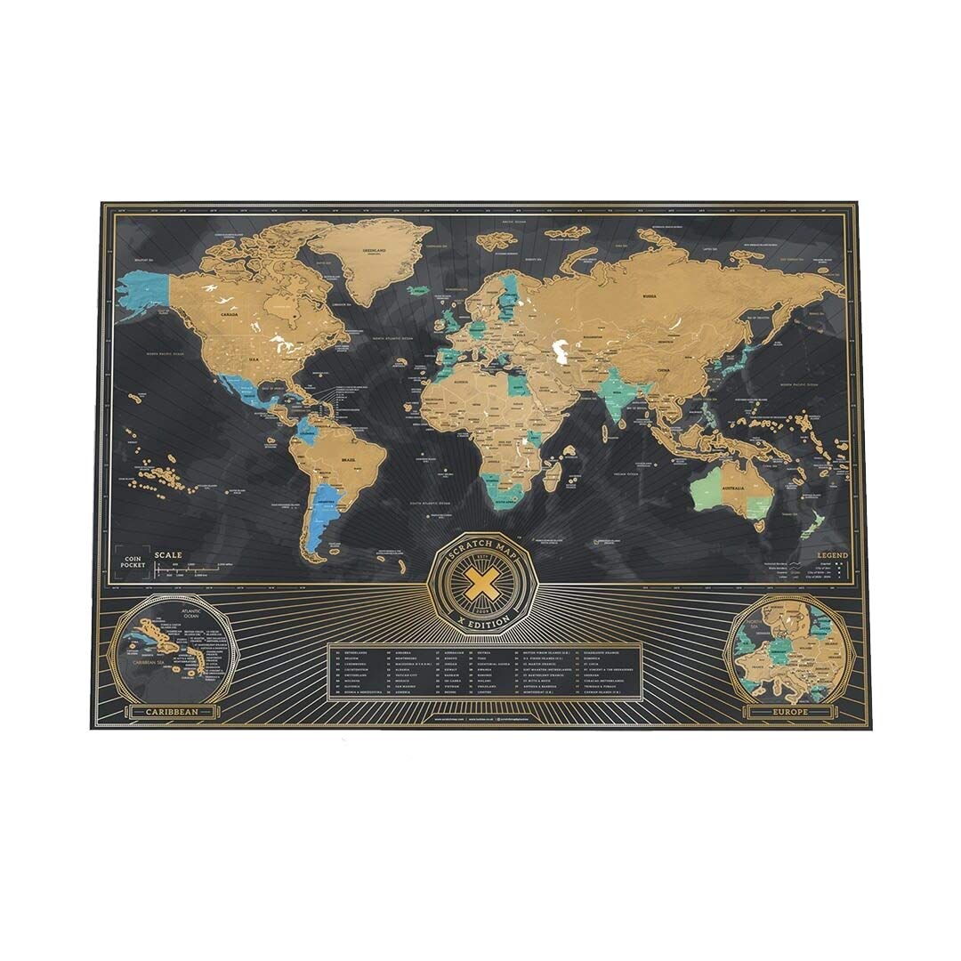 Buy Luckies of London Scratch off Map World Poster, Scratch Map 10 Year ...