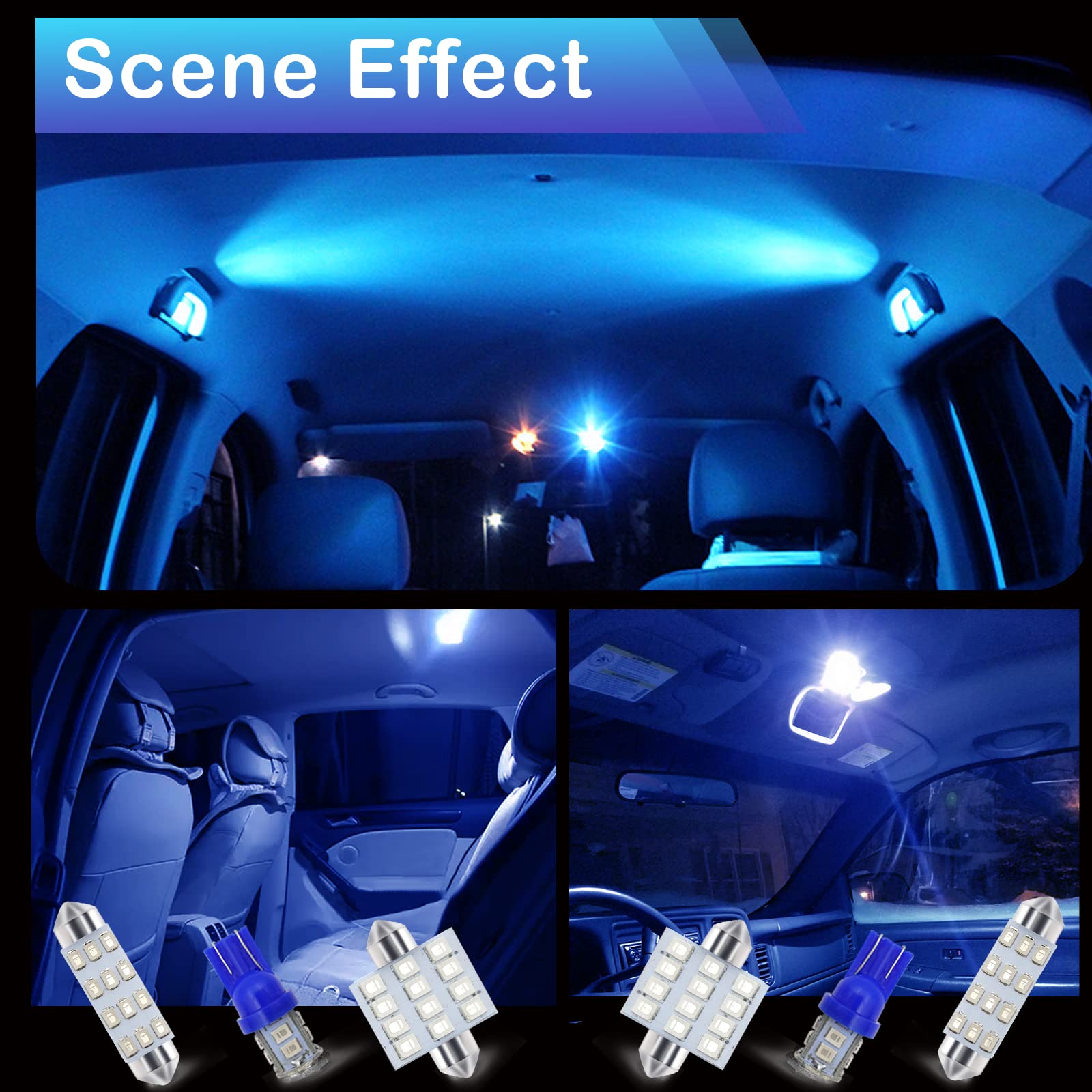 Bulb Duster 24 Pieces Dome Light LED Car Bulb Kit Set T10 31 Mm 42 Mm ...