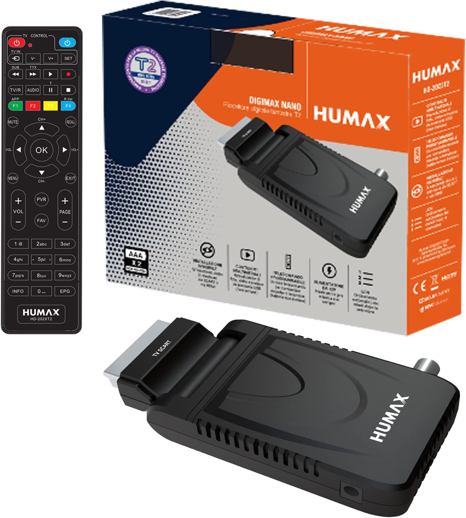 Humax - Decoder digitale terrestre DVB-T2 HD-2023T2 Digimax Nano con ...
