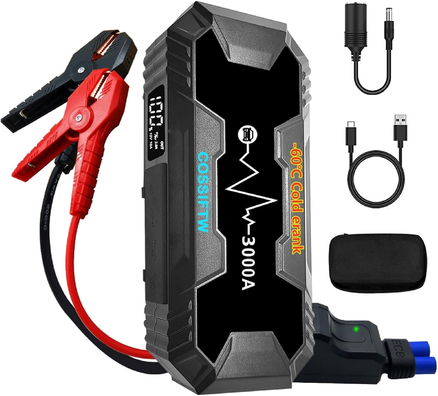 COSSIFTW Car Jump Starter 3000A, Jump Starter Battery Pack for Up to 10 ...
