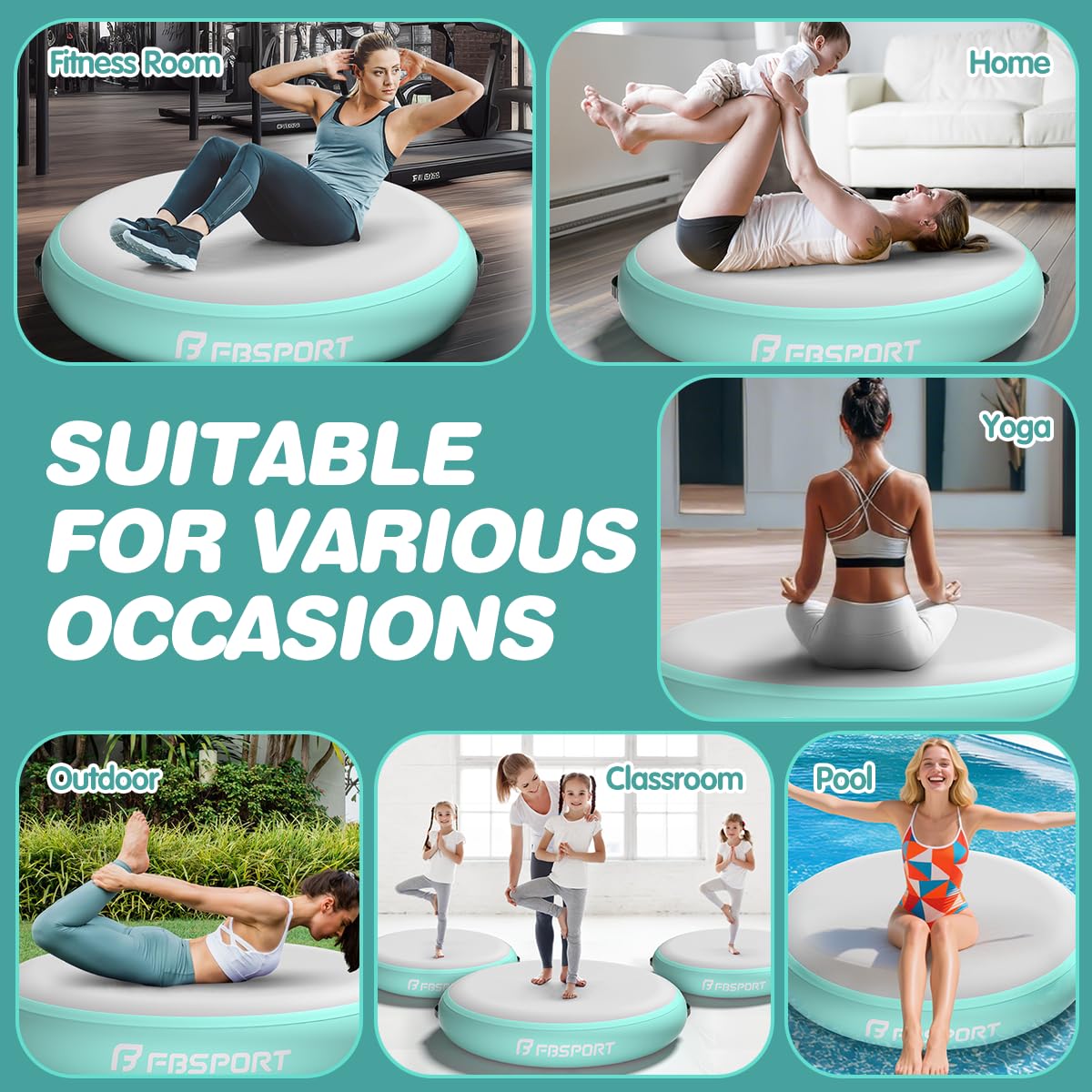 Snapklik.com : FBSPORT Inflatable Air Gymnastics Mat Training Mats 4 ...