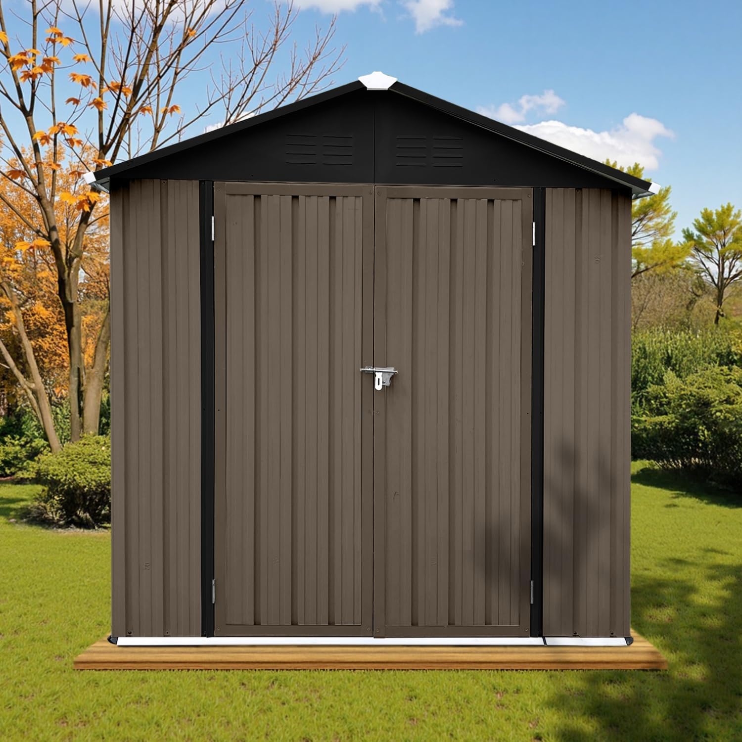 Amazon.com : 6' x 4' Outdoor Storage Shed, Sturdy Metal Building w ...