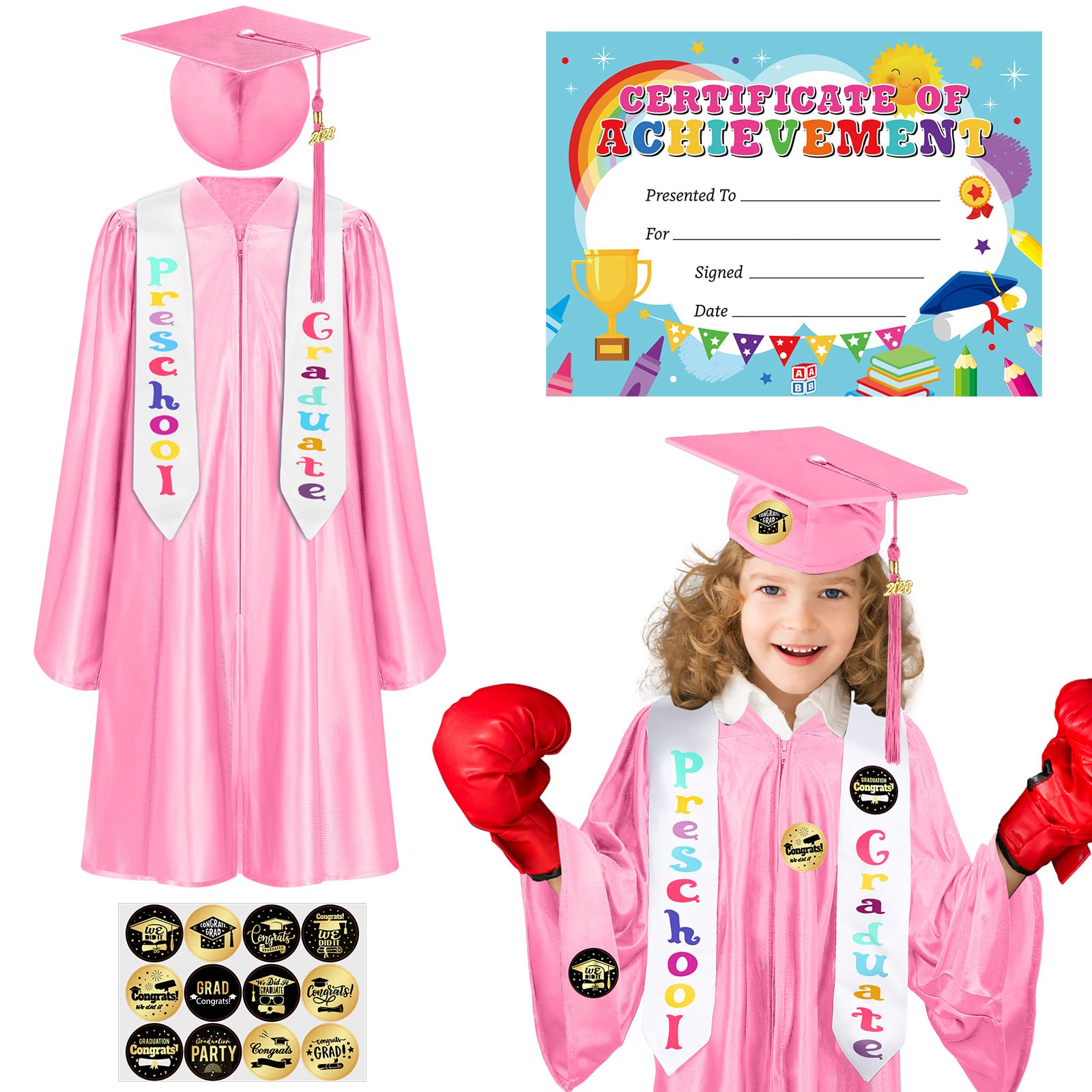 Zhanmai Kindergarten and Preschool Graduation Cap Gown Stole Set for ...