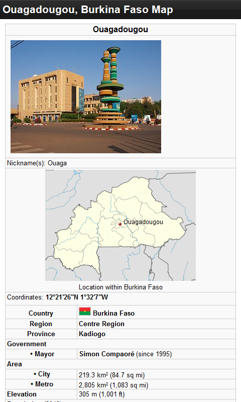 Ouagadougou, Burkina Faso Offline Map: PLACE STARS:Amazon.com:Appstore ...