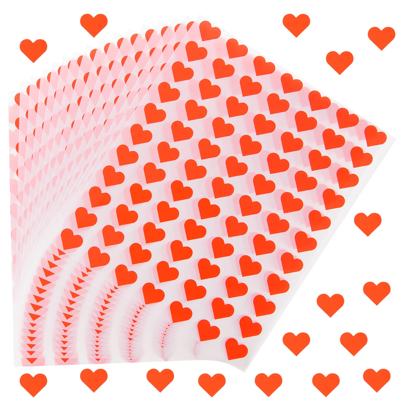 Amazon.com: 1540 Pcs Red Heart Stickers Self-Adhesive Heart Stickers ...