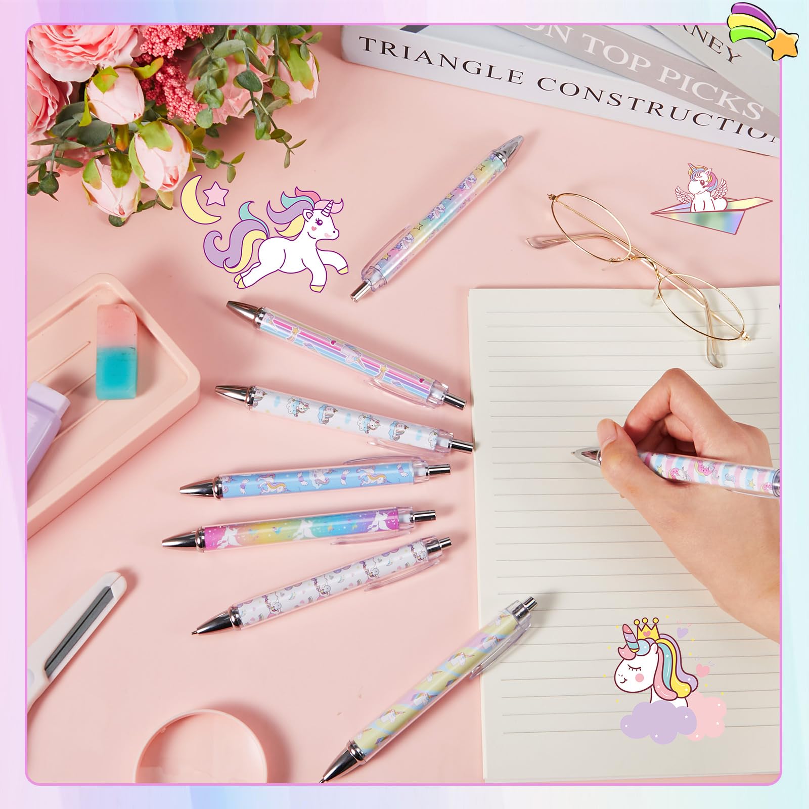Snapklik.com : Ireer 8 Pcs Ballpoint Pens For Women 1.00 Mm Cute Black ...