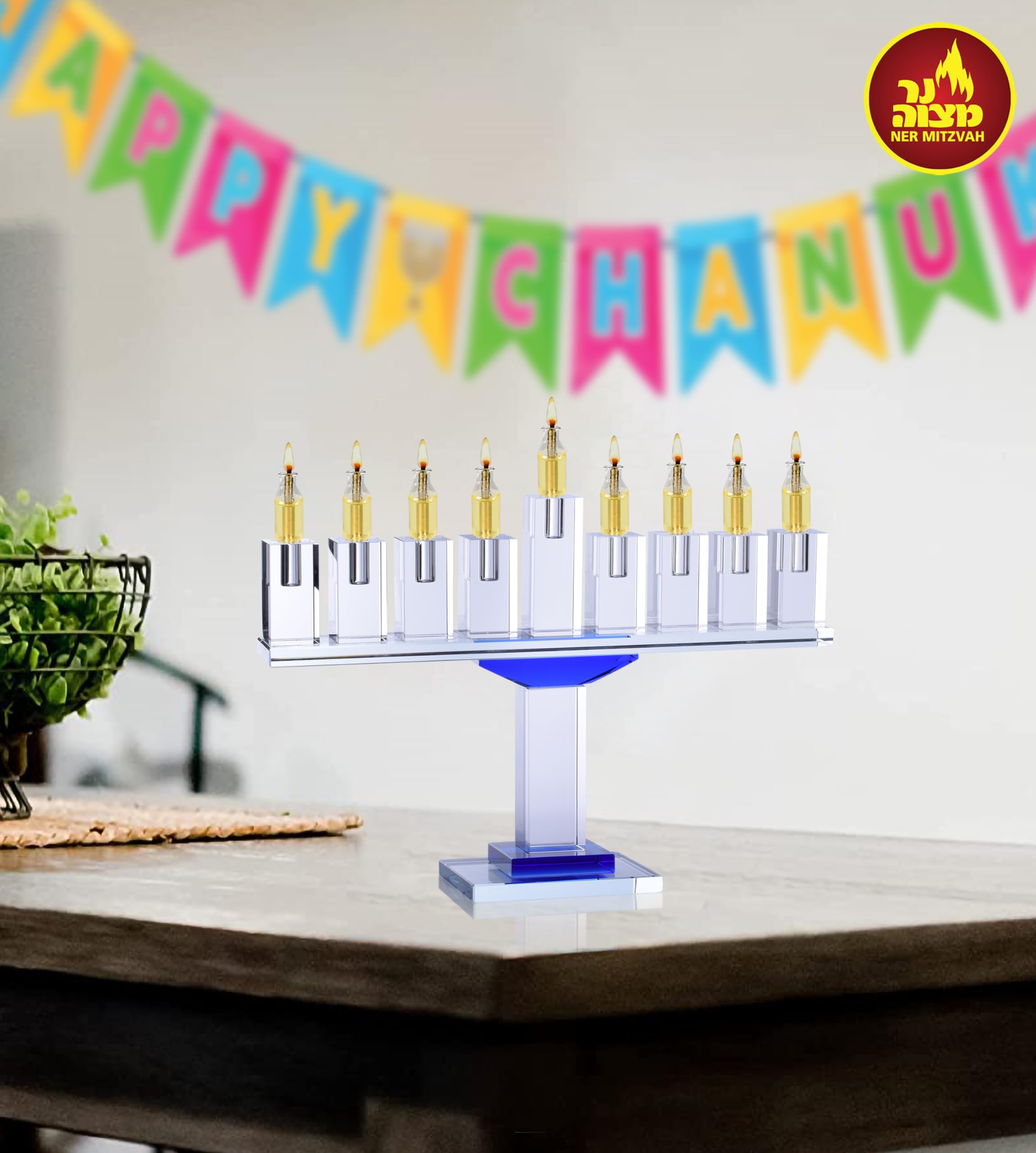 Menorah Oil Ner Mitzvah Jelled Oil Hanukkah Candles - Pre-Filled ...