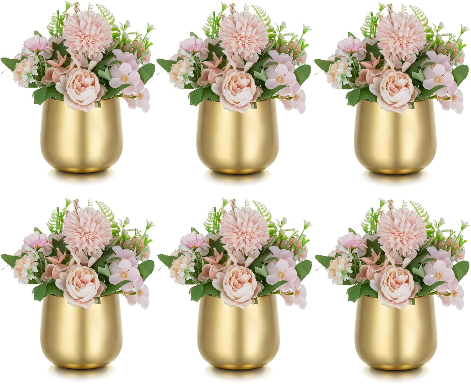 Amazon.com: NUPTIO Small Gold Vases for Centerpieces: 6 Pcs 3.94 inch ...