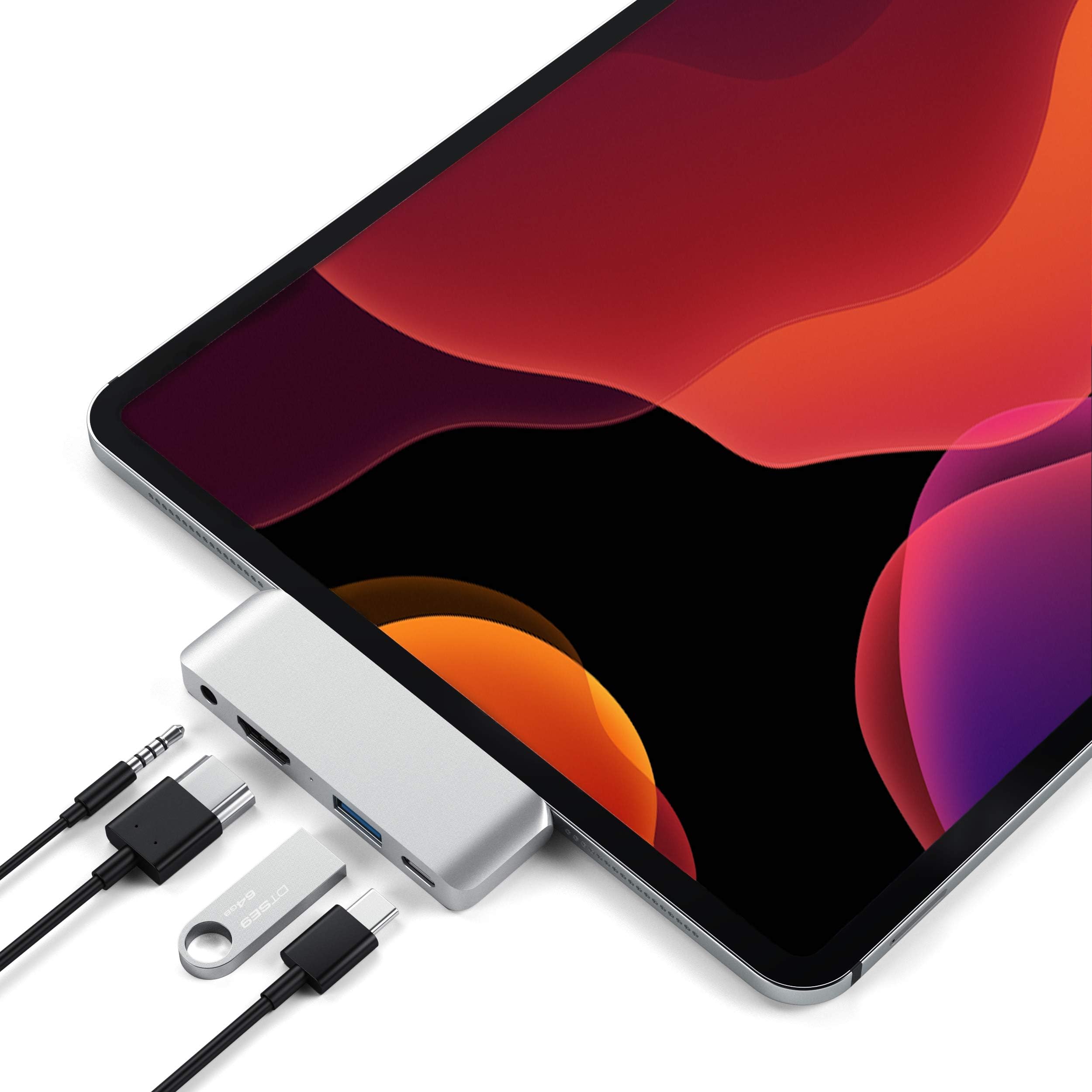 iPad Pro USB C Hub, 7-in-1 Adapter für iPad Pro 12.9 11 Zoll iPad Air 5 ...