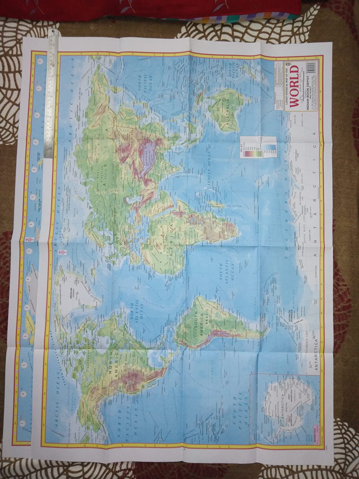 Set of 7 Paper Folded Maps and charts | India political physical ...