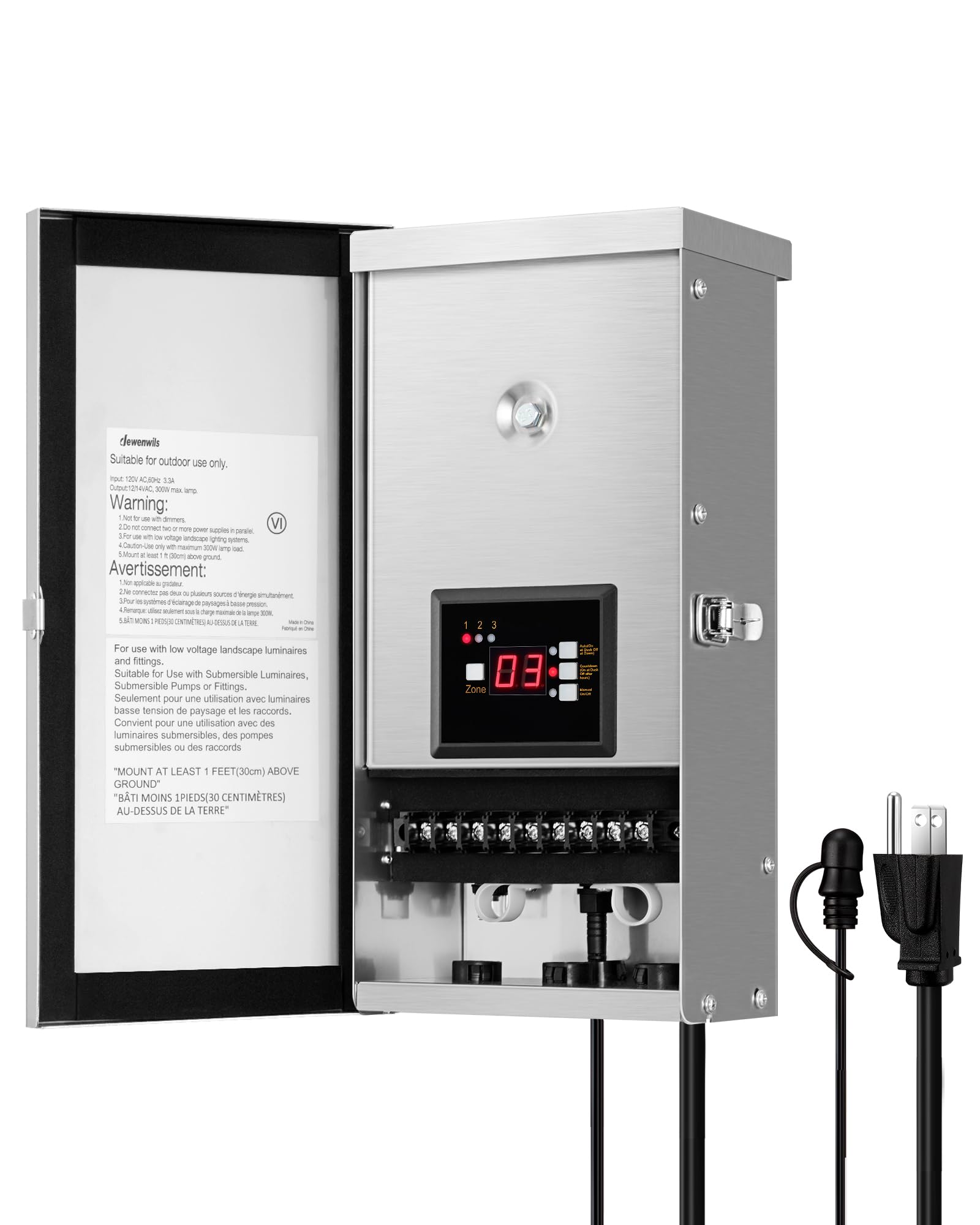 Snapklik.com : 300W Landscape Lighting Transformer, 3 Independent ...