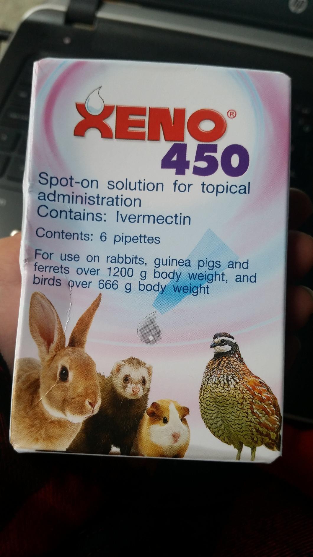 Xeno 450 spot-on for Rabbits, Ferrets and Guinea pigs, box of 6 ...