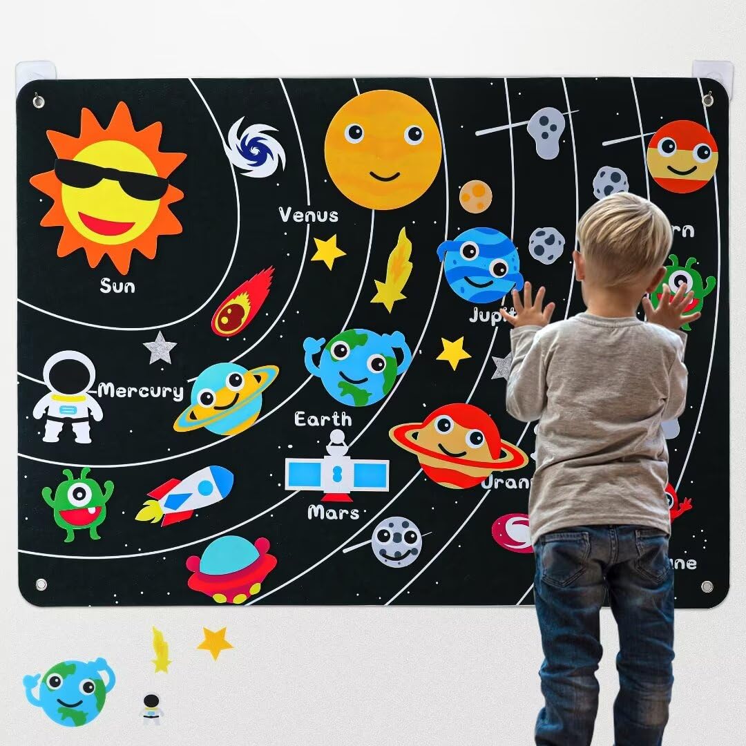 Amazon.com: Allogogo Outer Space Felt Board Interactive Play Set 30pcs ...
