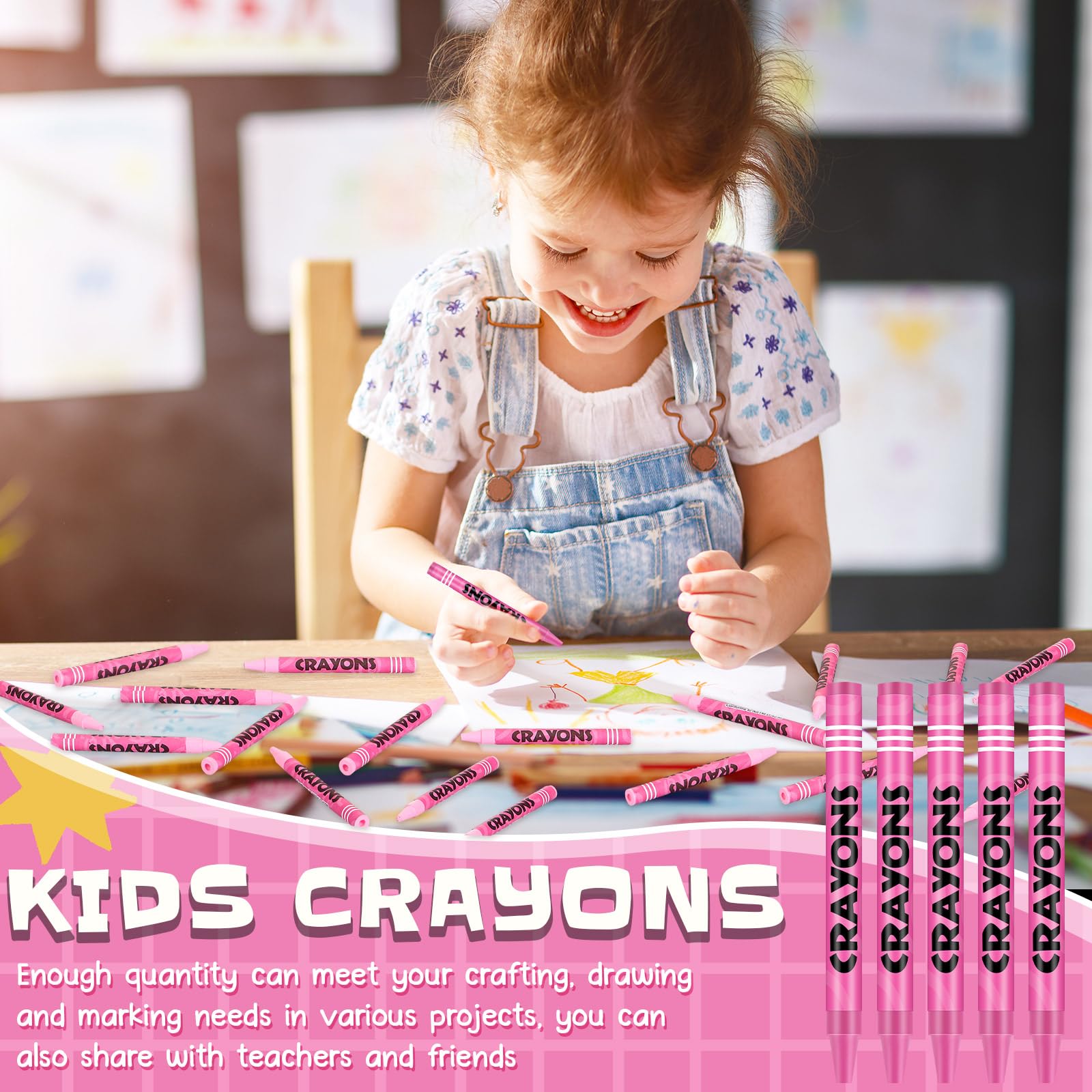 Snapklik.com : Tenceur 100 Pcs Single Color Crayons Bulk Crayons ...