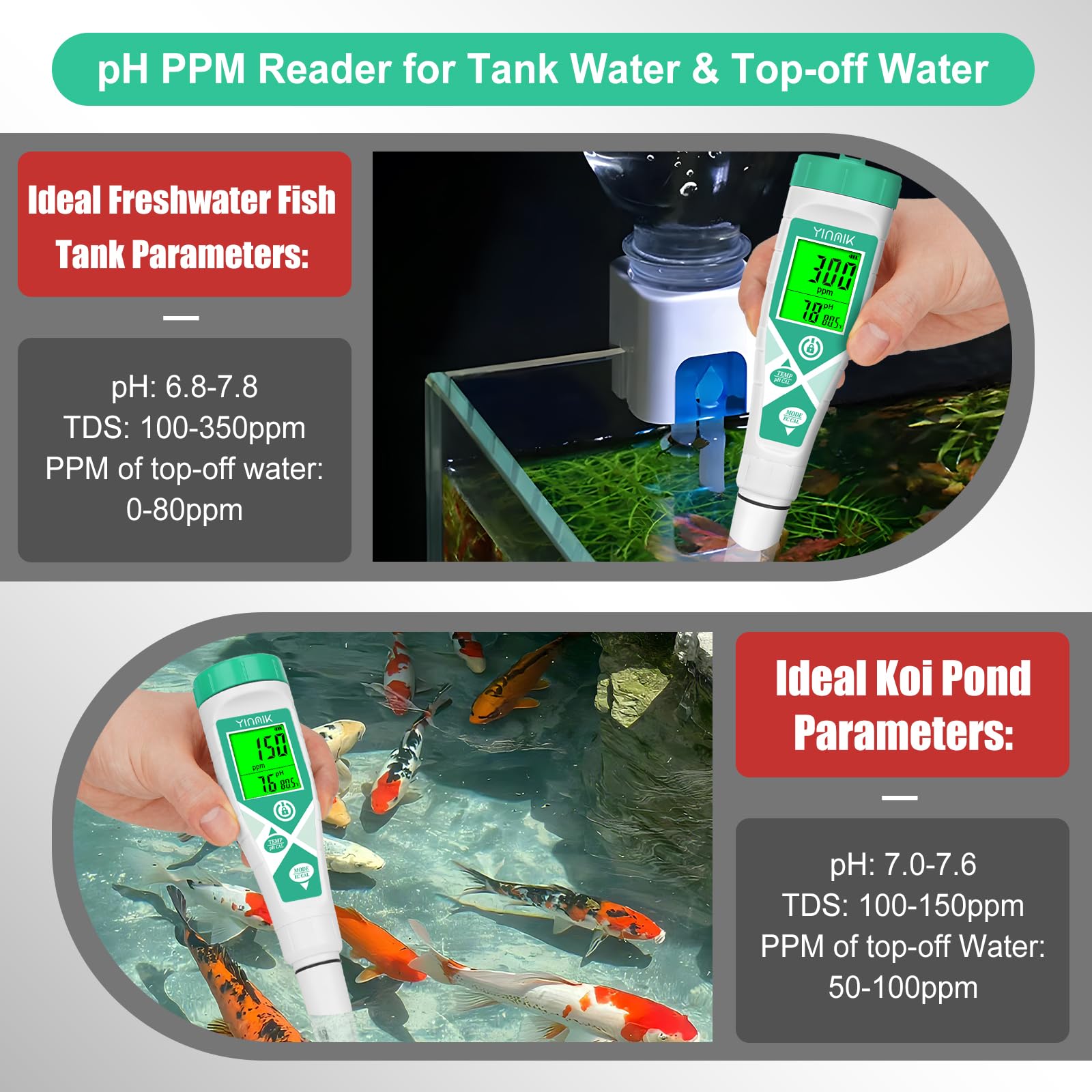 Snapklik.com : Aquarium pH Salt Tester, Digital Salinity Meter For ...