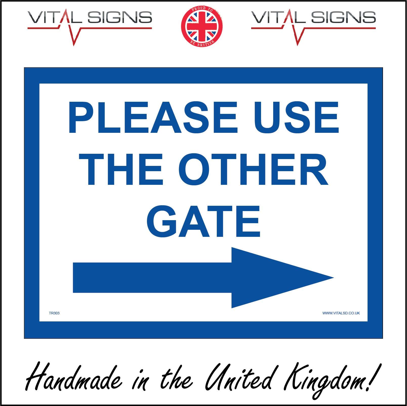 Buy TR303 Please Use Other Gate Right Arrow Sign Direction Farm Field ...