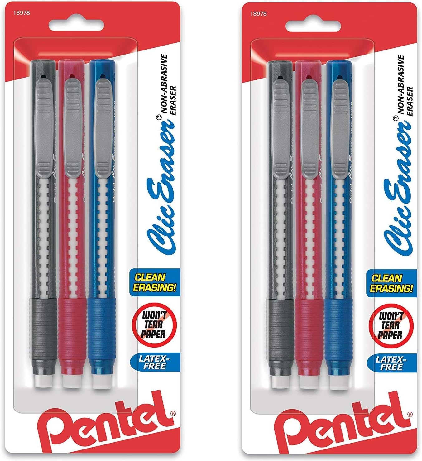 Amazon.com : Pentel Clic Eraser Grip, Retractable Eraser, Blue Barrel ...