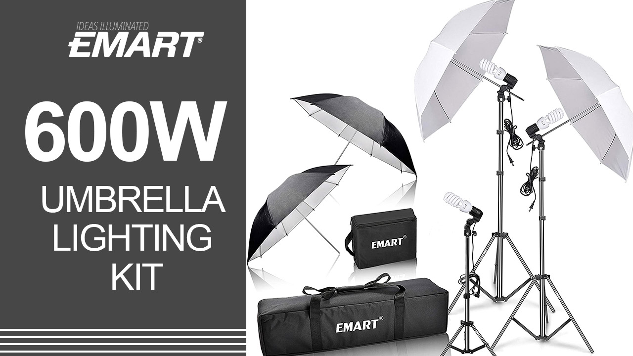 Watch Emart 600W Photography Umbrella Continuous Lighting Kit on Amazon ...