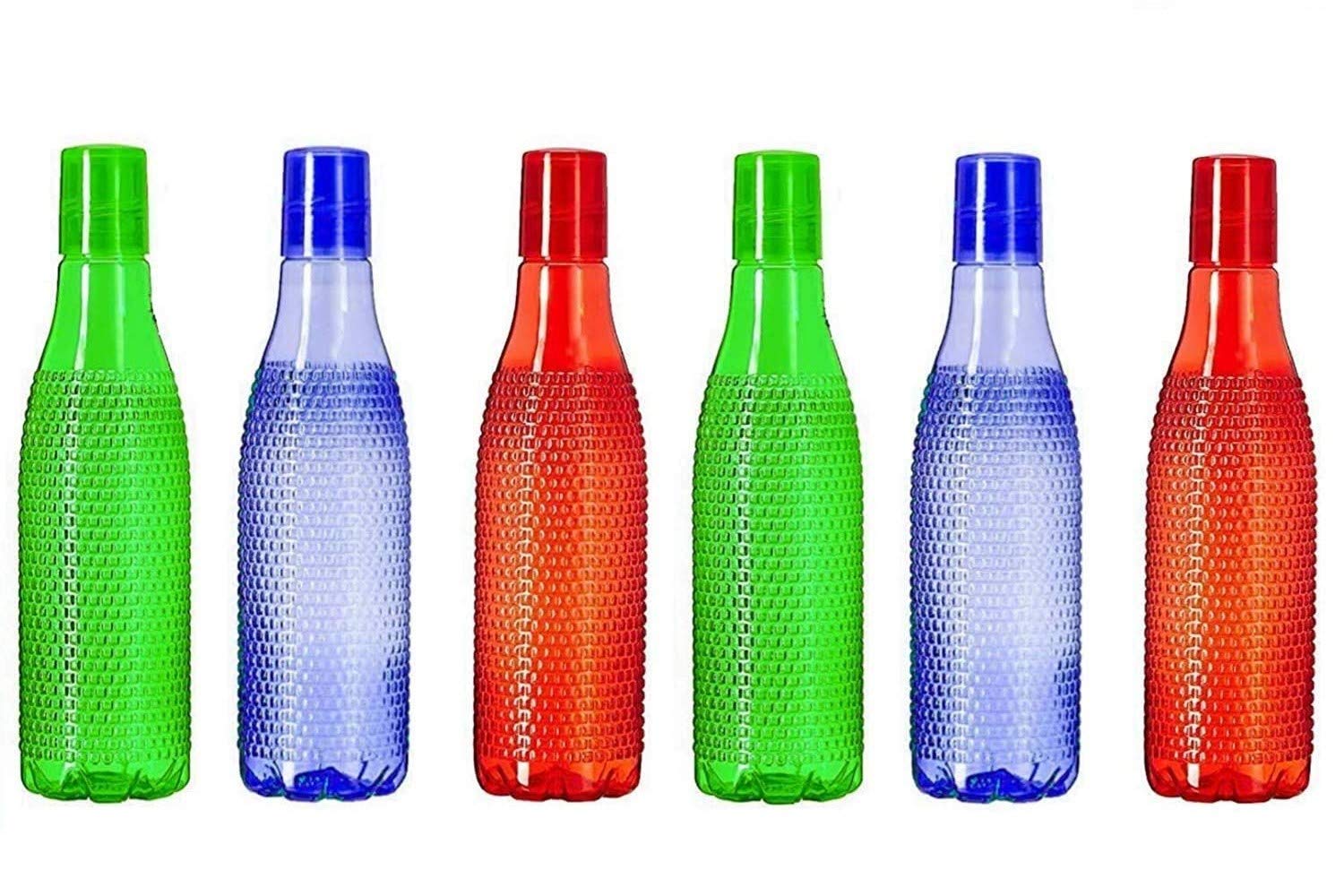 Nuvoni Plastic Water Bottle Set of 6 Pieces | Fridge Bottle Set of 6 ...
