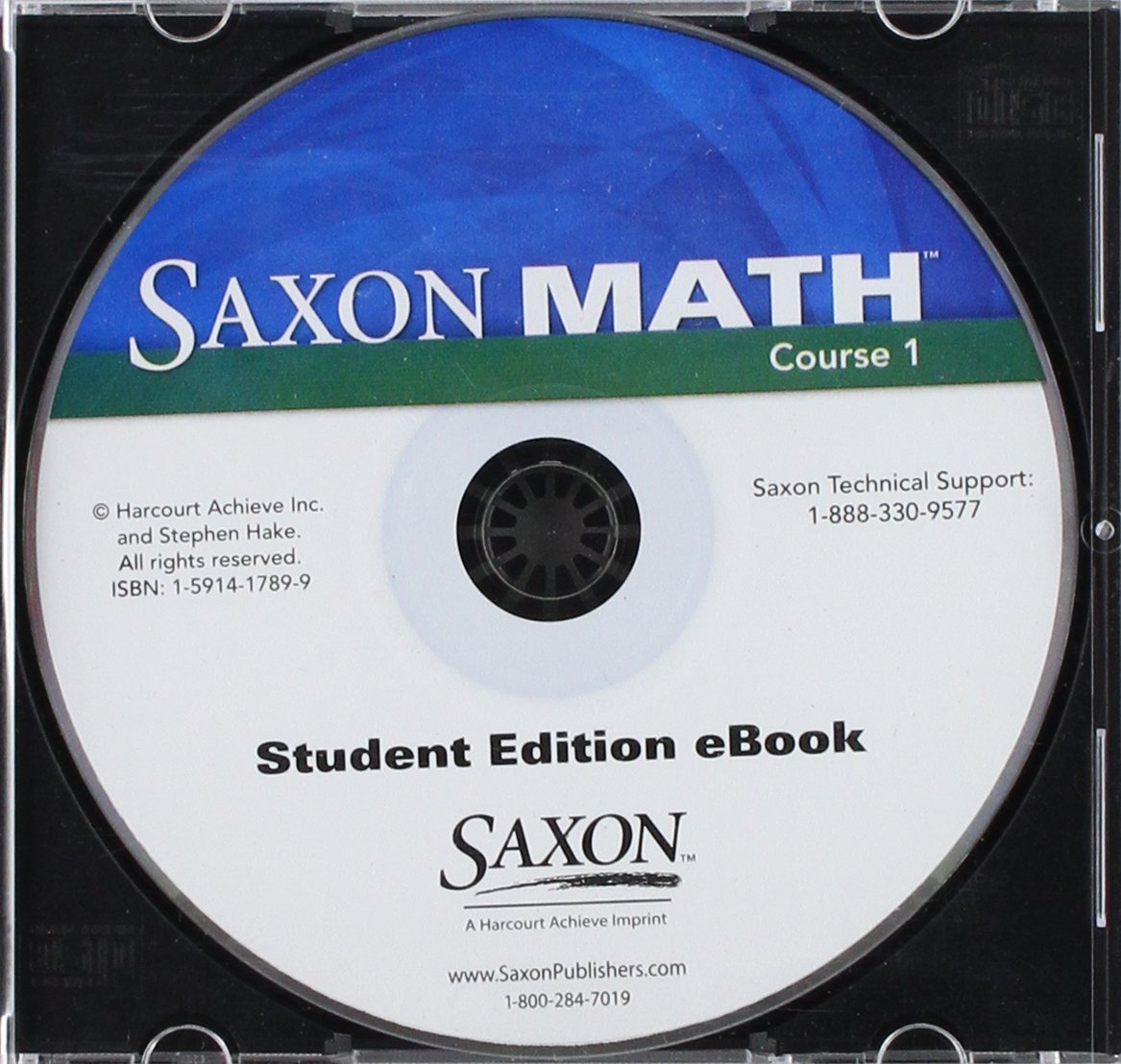 Saxon Math Course 1: Student Edition eBook CD Replacement Grade 6 2008 ...