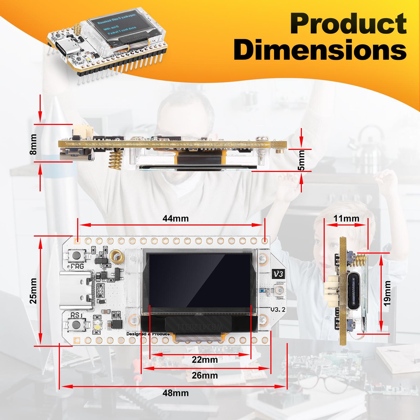 Scheda Iot Con Display Oled 2 Pack ESP 32 Lo Ra V3 Development Board ...