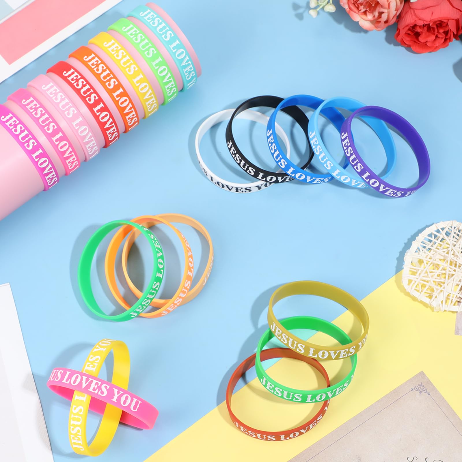 Snapklik.com : Jerify 200 Pcs Jesus Loves You Silicone Bracelet ...
