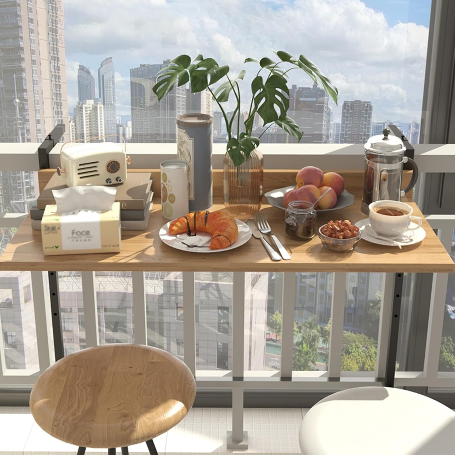 Amazon.com: Balcony Bar Table for Railings,Folding Workbench,Stable ...