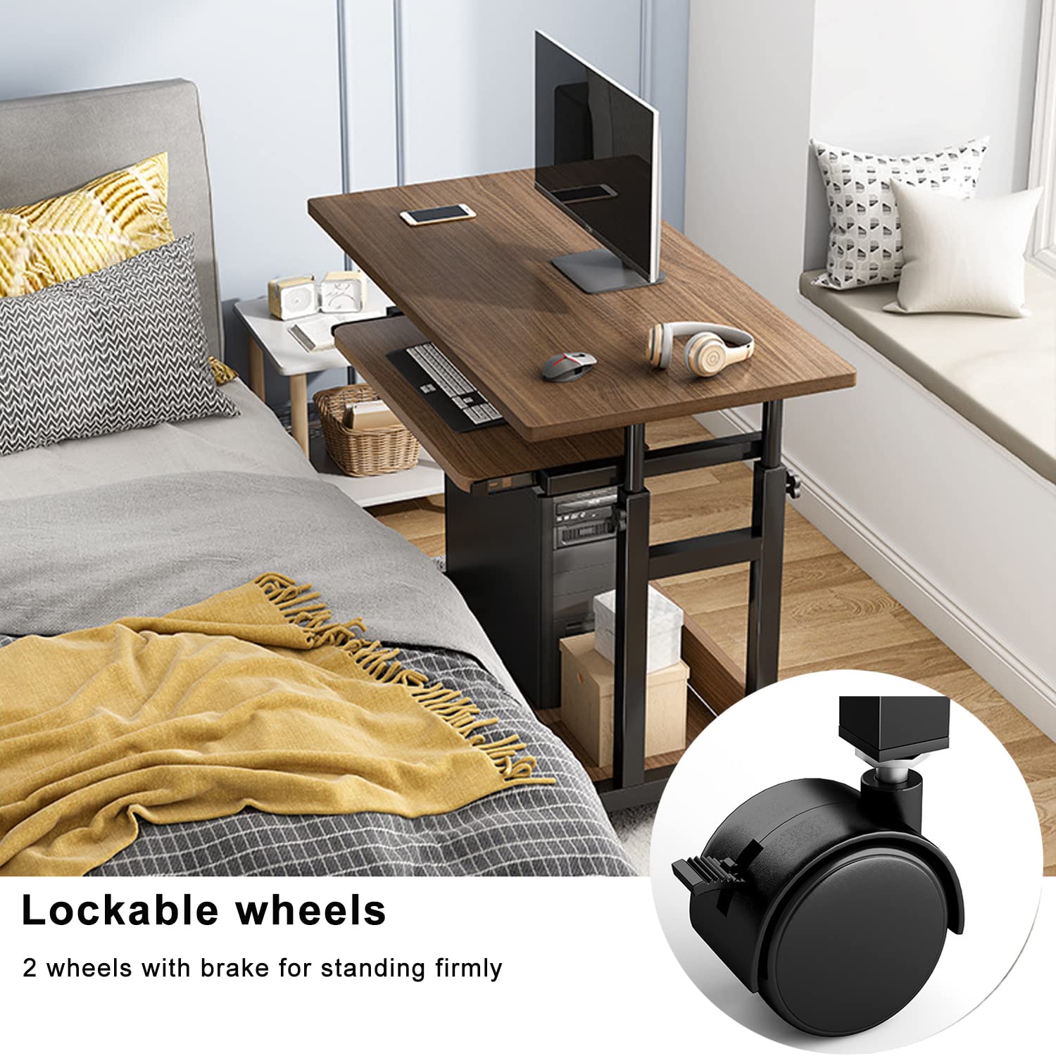 Buy 80 * 45 Adjustable Computer Table with Keyboard Tray,Bottom Storage ...