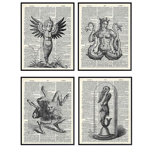 Amazon.com: Monster Dictionary Art Prints - Vintage Upcycled Wall Art ...