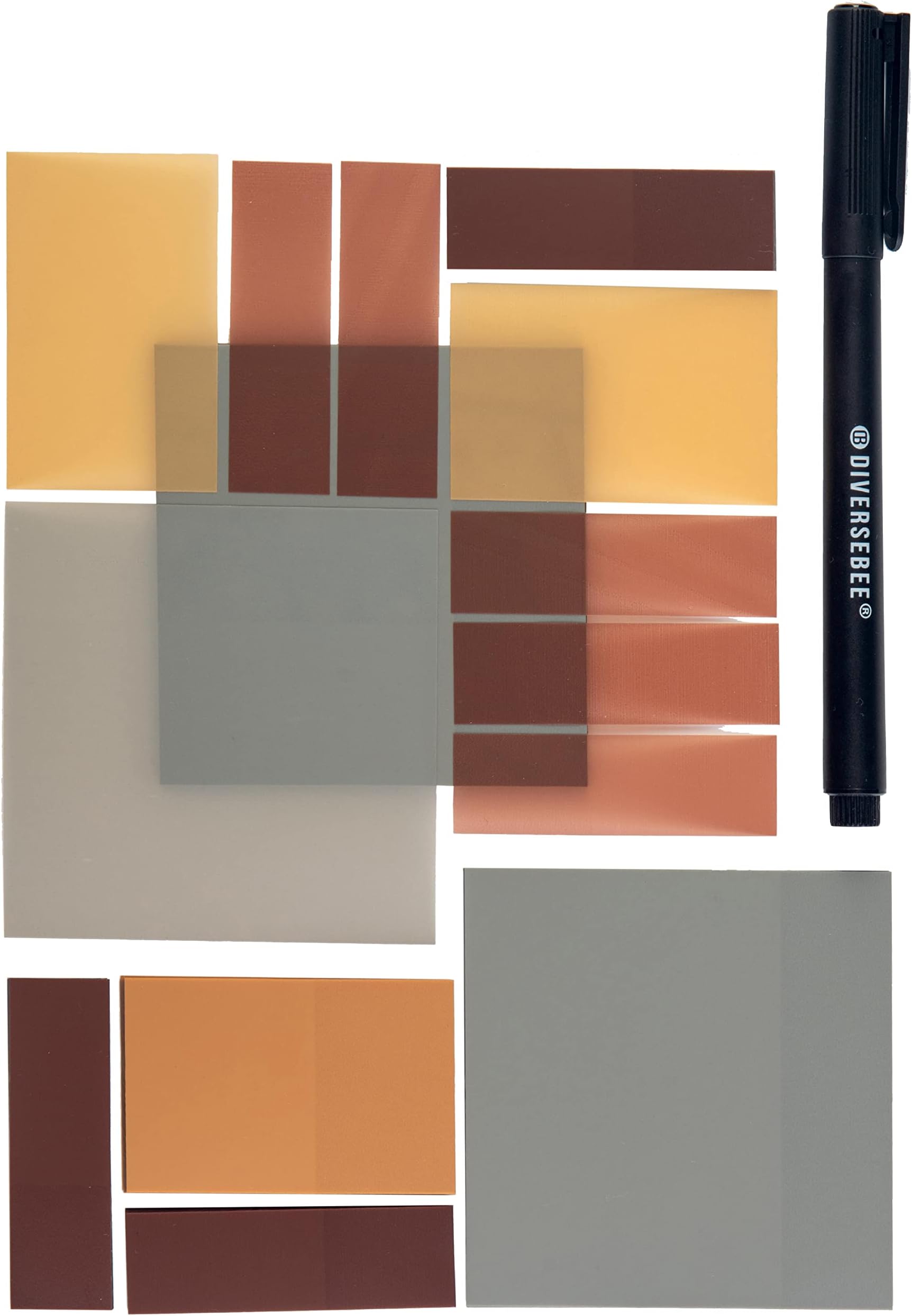 Amazon.com : Earth Tone Transparent Sticky Notes, Set of 4 Pads 3''x3 ...