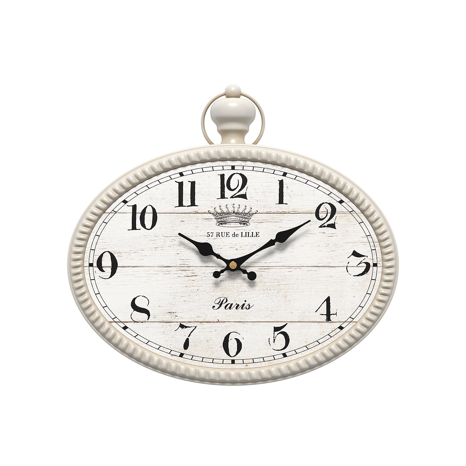 Amazon.com: Ddysins Retro Oval Wall Clock. White Vintage Antique Style ...
