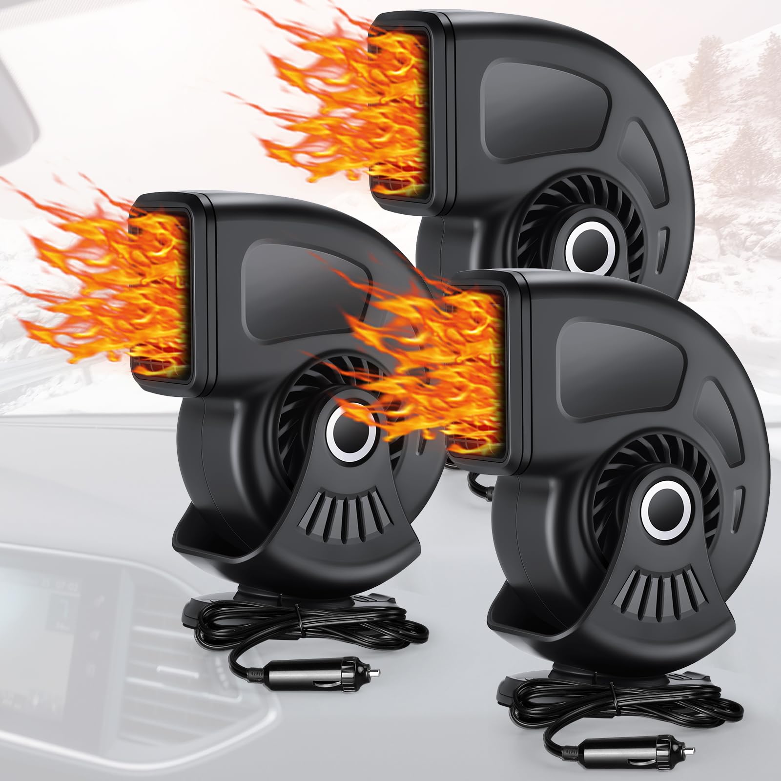 Amazon.com: DaisyInner 3 Pcs Portable Car Heater, 12v 150w Auto Heater ...