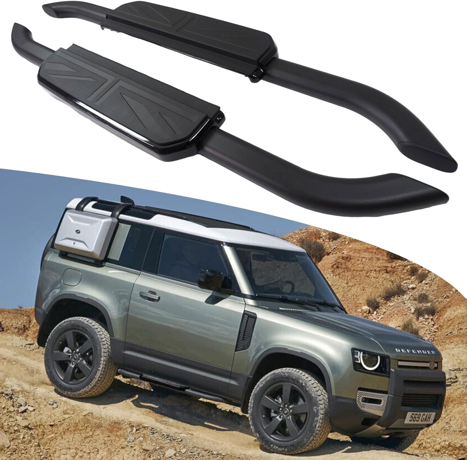 Amazon.com: Running Boards Side Steps Nerf Bar Fits for Land Rover ...