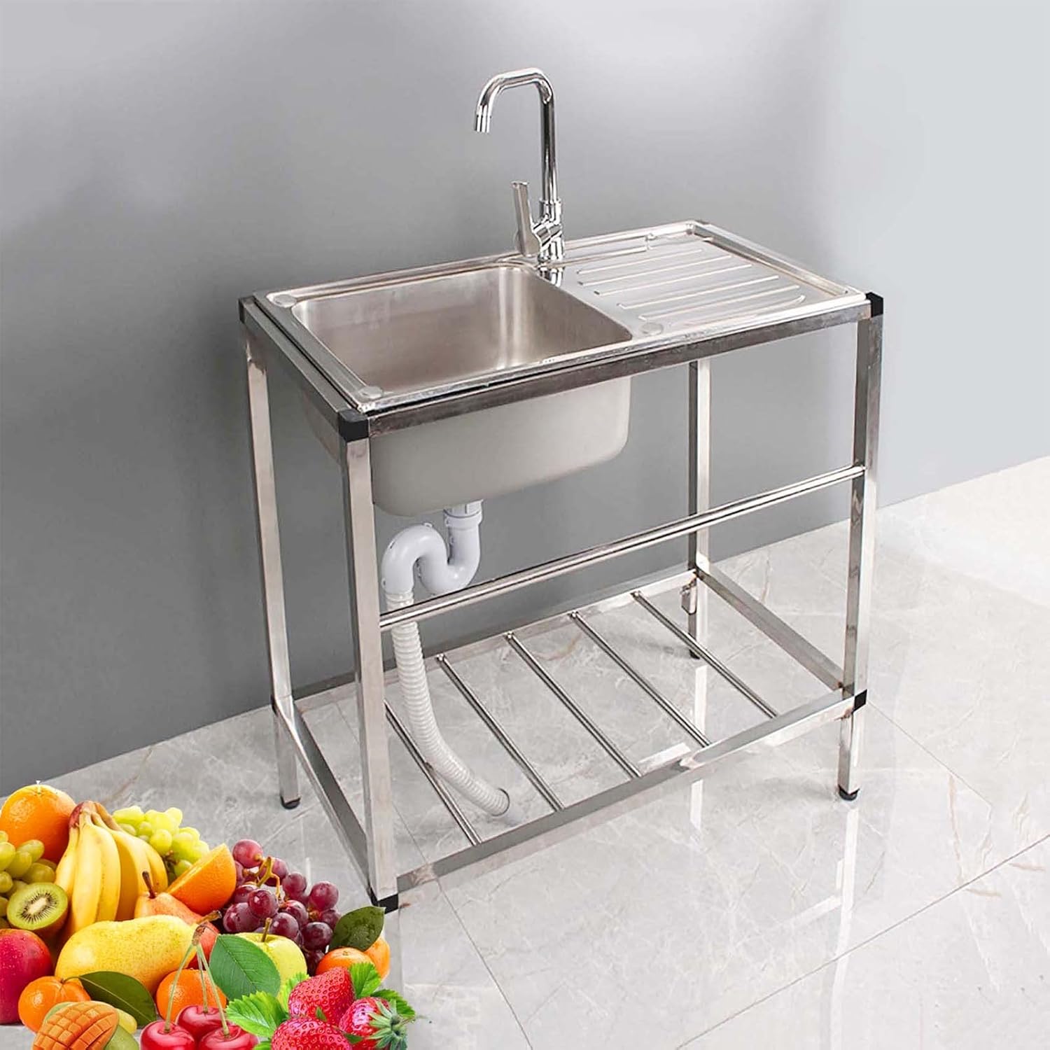 SEYFI Kitchen Sinks,Kitchen Outdoor Kitchen Sink,Portable with Hot ...