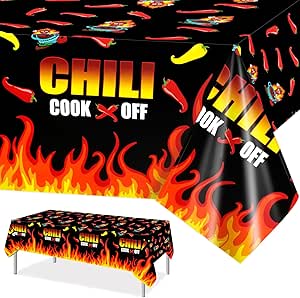 Amazon.com: PHOGARY Chili Cook Off Tablecloth for Chili Cookoff Decor ...