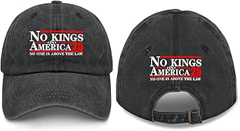 No King in America Trucker hat Funny Vintage Cotton Washed Baseball ...