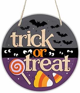 Amazon.com: Halloween Welcome Wooden Decoration-Trick Or Treat With ...