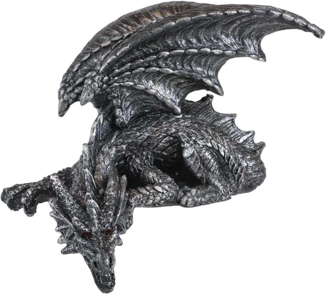 Amazon.com: DWK "Silent Sentinel Bookshelf Sitting Dragon Figurine ...