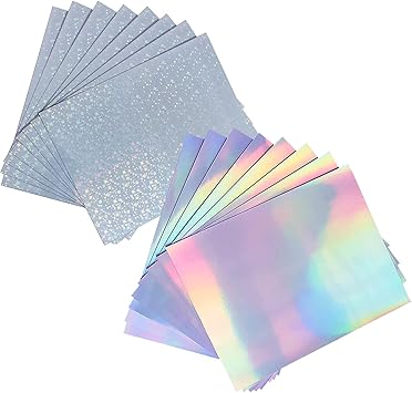 Amazon.com : 20 Sheets Printable Holographic Sticker Paper ( Rainbow ...