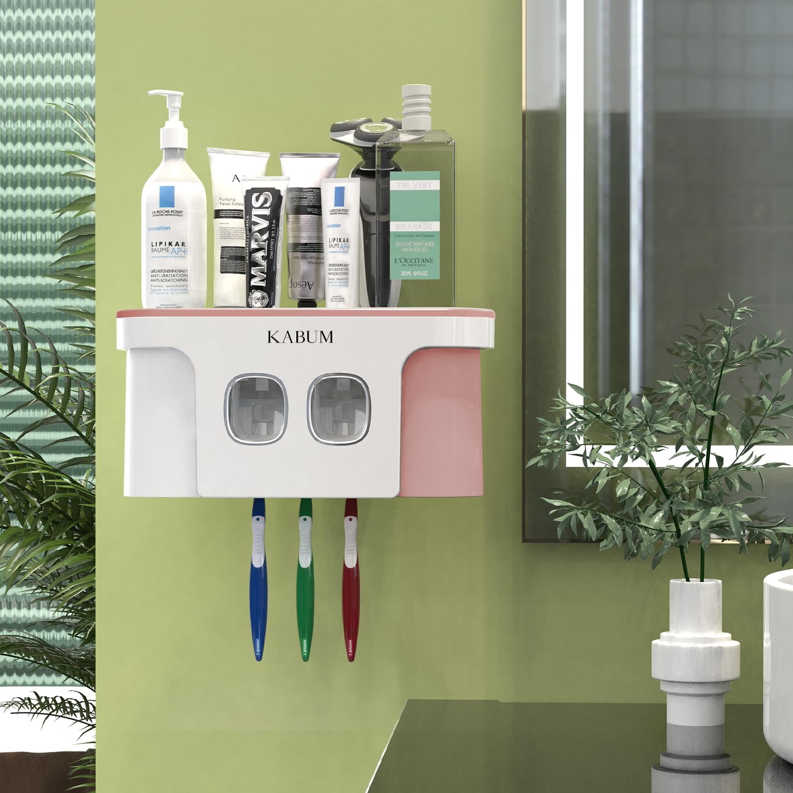 Amazon.com: Bathroom Toothbrush Storage Holder Punchless toothbrushing ...