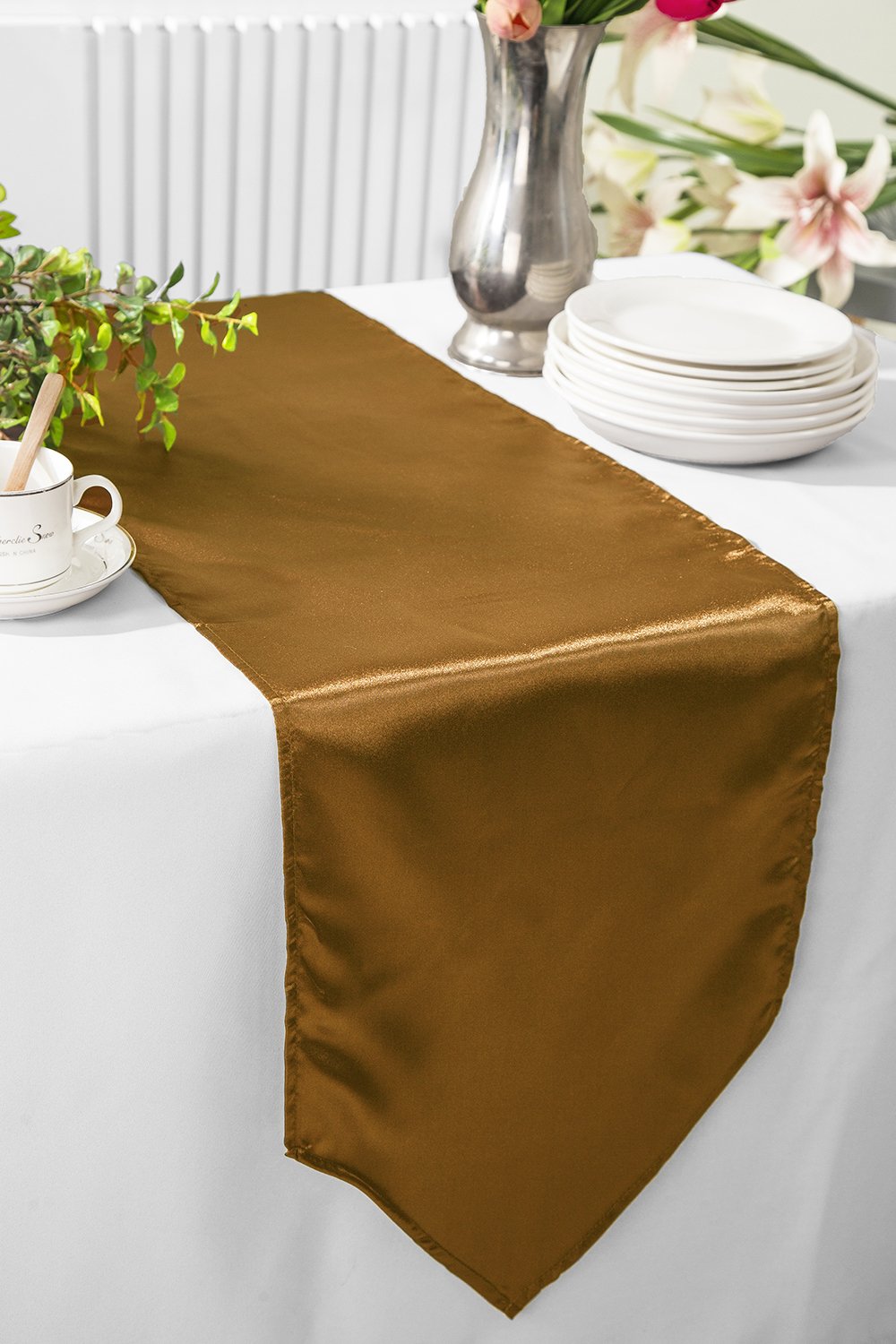 Amazon.com: Wedding Linens Inc. (3 PCS) 13.5" x 108" Satin Table ...