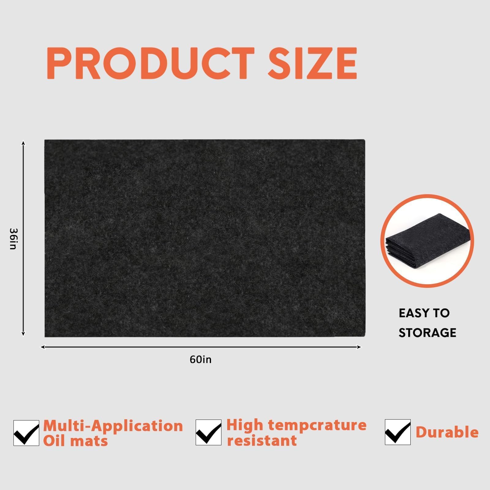 Snapklik.com : JERIA 36 X 60 Inch Oil Spill Mat Under Car Driveway Mats